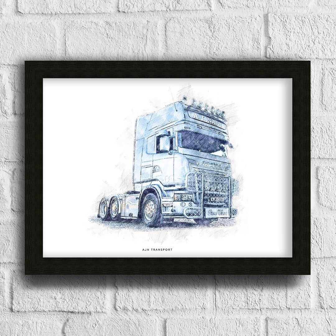 Personalised Truck Sketch Custom Truck Portrait Truck Artwork Bespoke ...
