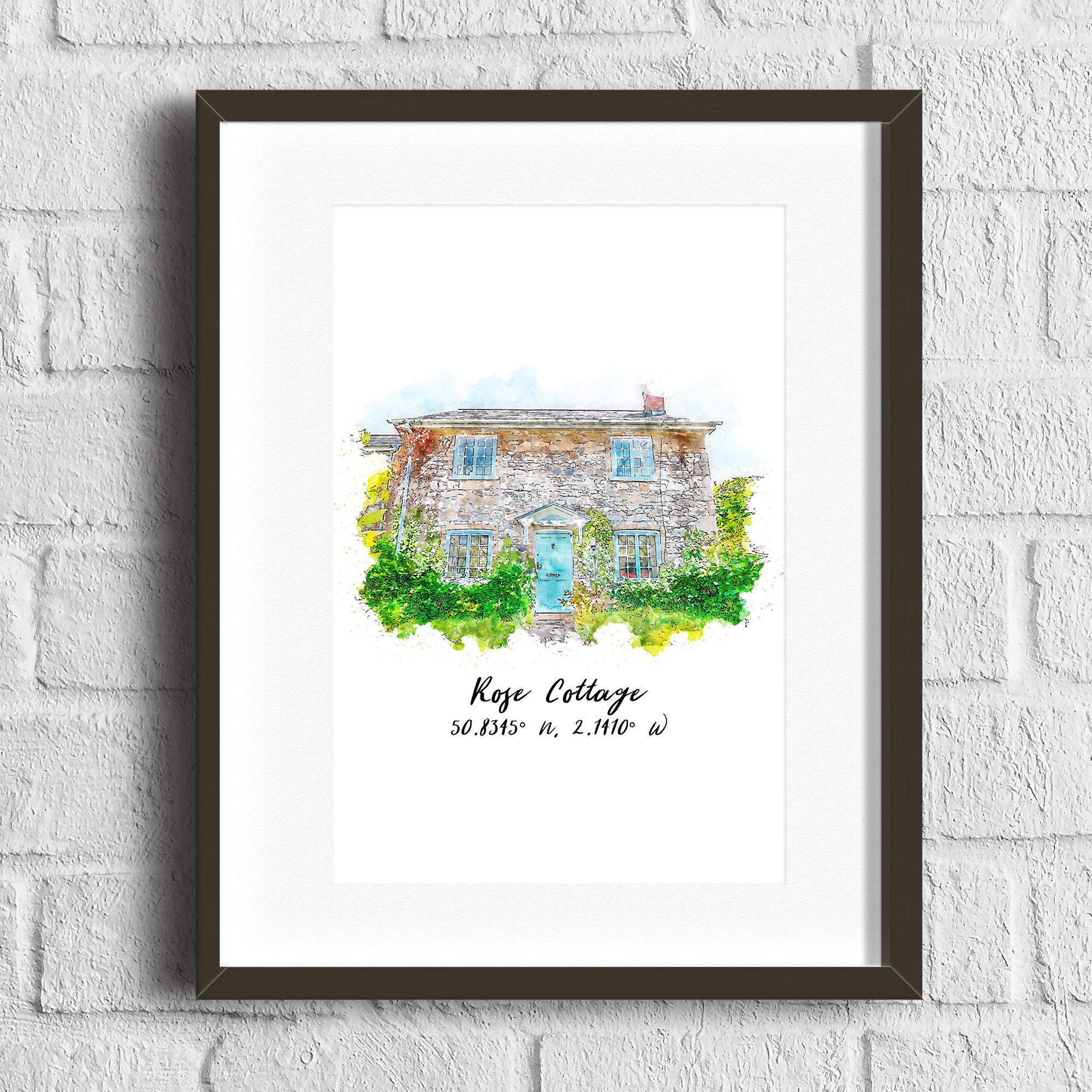 Custom House Portrait Personalised House Print Poster Art - Etsy UK