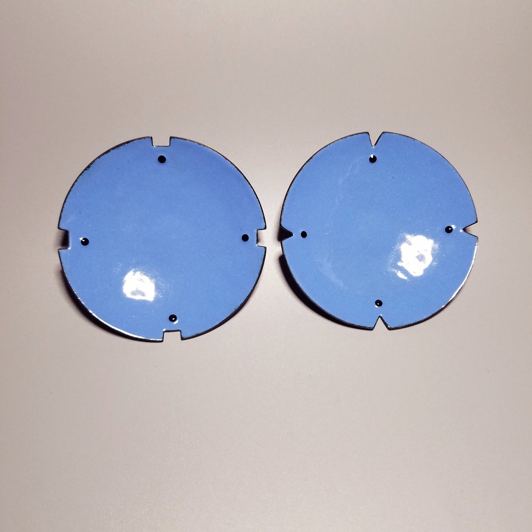 Periwinkle Blue Art Deco Glass Enamel Trinket Dishes Set of 2 - Etsy