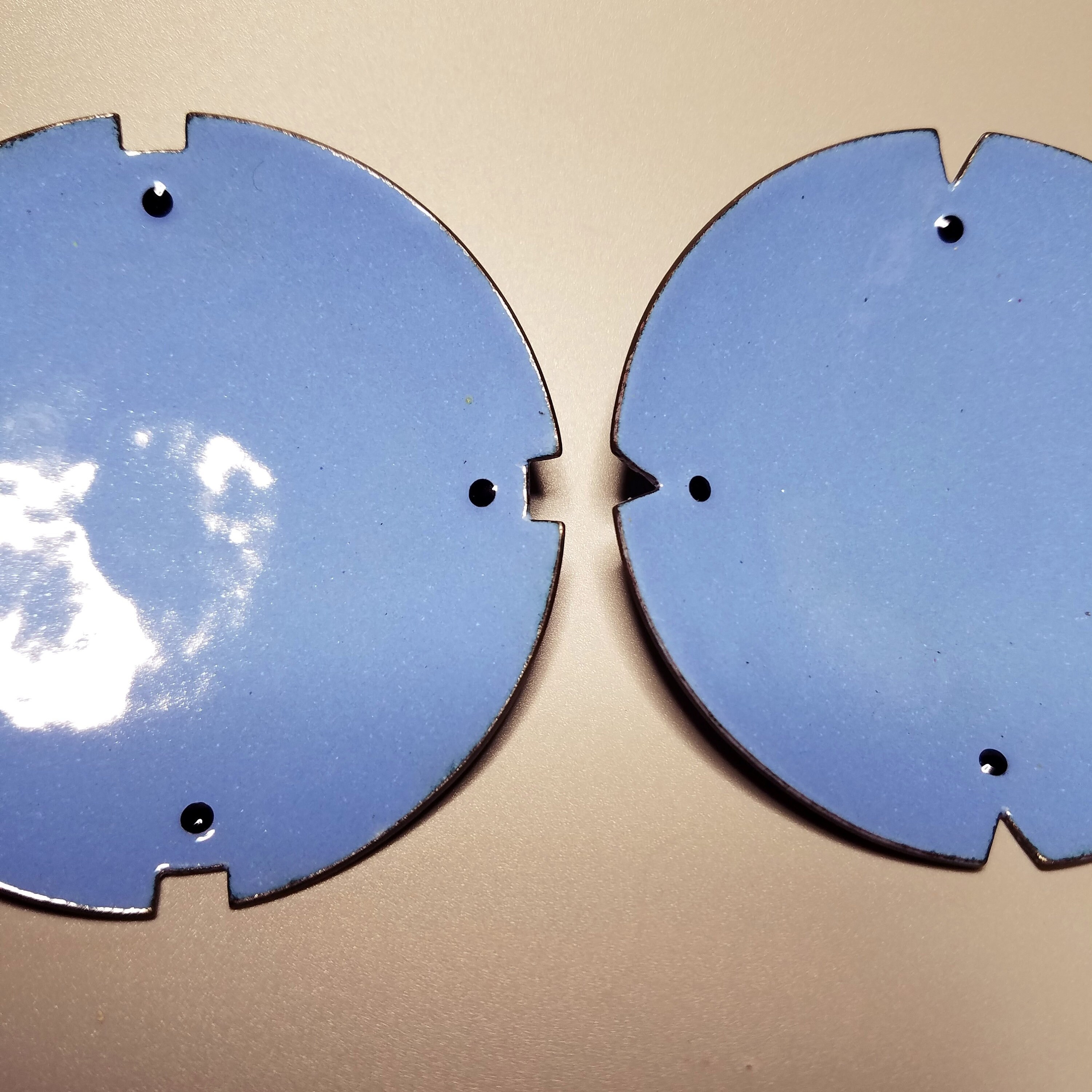 Periwinkle Blue Art Deco Glass Enamel Trinket Dishes Set of 2 - Etsy