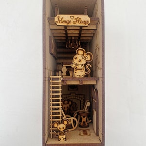 Mouse House Book Nook - Whimsical House for Mice in 4 Layers - Detailed ...