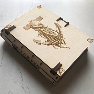 Cthulhu Kraken Book Box. the Kraken Awakes, Lovecraft Wooden Box. Sea ...