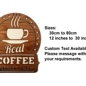 Real Coffee Customisable Signs for Cafes & Bars – Warm Wooden Signage ...