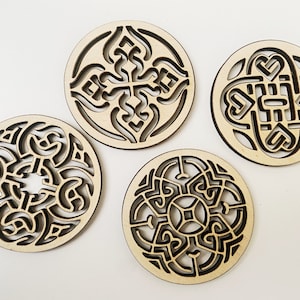 Viking / Norse Coaster Sets - Wooden Coasters With Norseman and Celtic ...