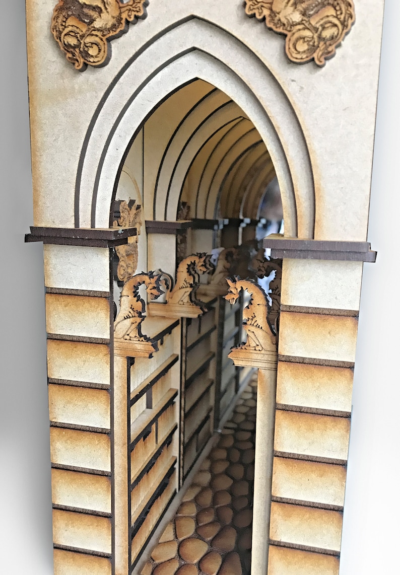 Wizards Library Book Nook - Complete Kit With Glue and USB Lights and ...