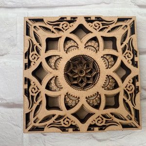Mandala - Multi-layered Wooden Square - Six Layered Design - Etsy