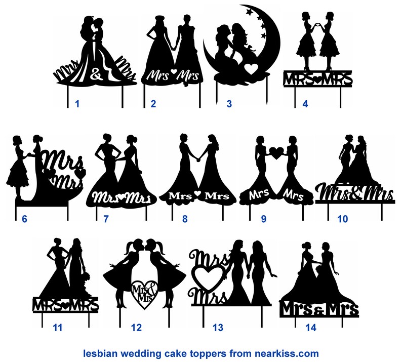 LGBTQ Cake Topper Same Sex Gay Wedding Lesbian Wedding Two - Etsy UK