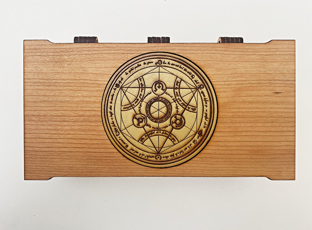 Alchemy Human Transmutation Circle Spell Box Engraved Cherry Wood Box ...