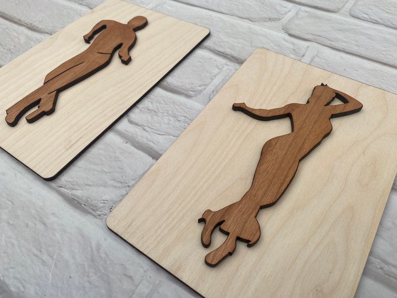 Dancing Ladies and Gents Toilet Signs Clever Wooden Signs - Etsy