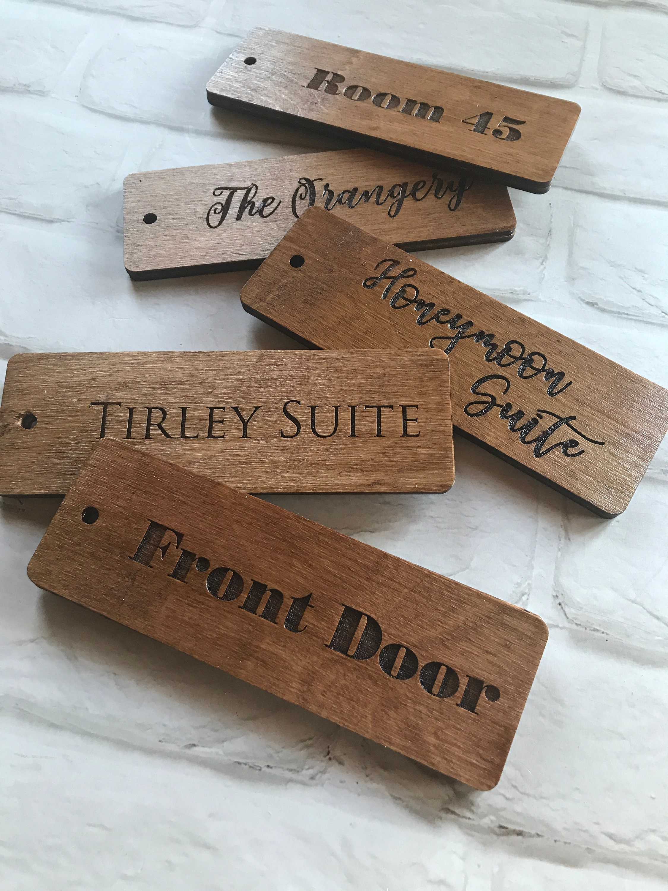 Custom Hotel / Business Wooden Key Fobs - Engraved Wood Key Tags in ...