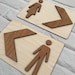 Toilet / Restroom Signposts Made in Multi-layered Two Tone Wood ...