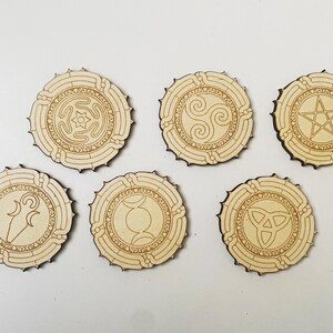 Gothic, Pagan, Wiccan, Moon Goddess, Pentagram Coaster Set in Wood. - Etsy