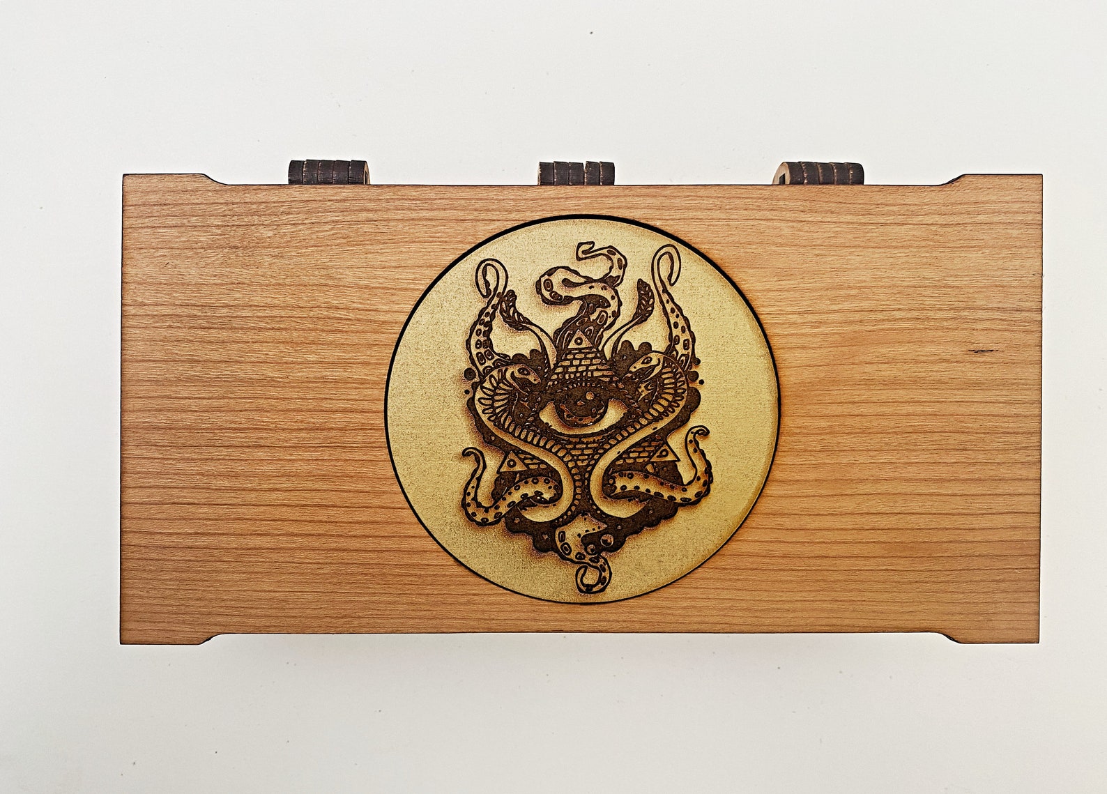 Cthuhlu Box for Lovecraft Eldritch Fans - Cherry Wood Chest With ...