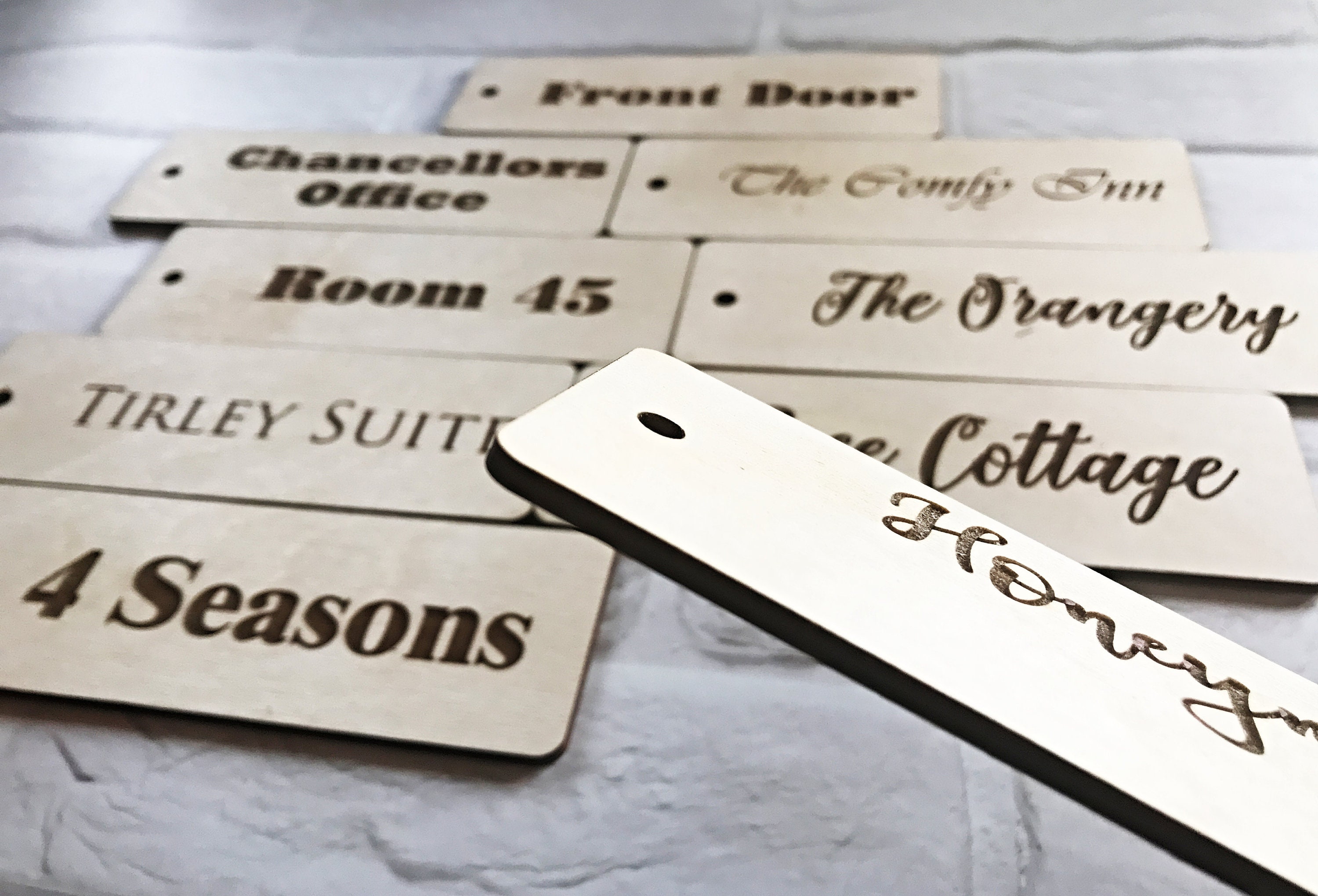 Custom Hotel / Business Wooden Key Fobs - Engraved Wood Key Tags in ...