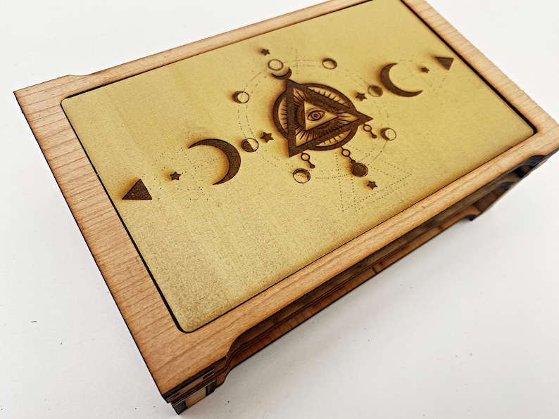 Triple Moon Eye in Pyramid Tarot Deck Box. Tarot Card Sized - Etsy