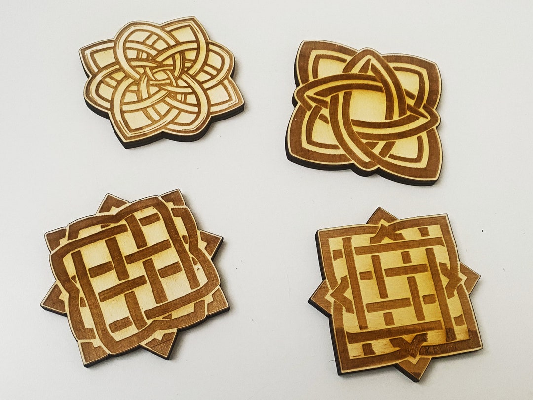 Norseman / Viking / Celtic Square Coaster Sets Wooden Coasters With ...