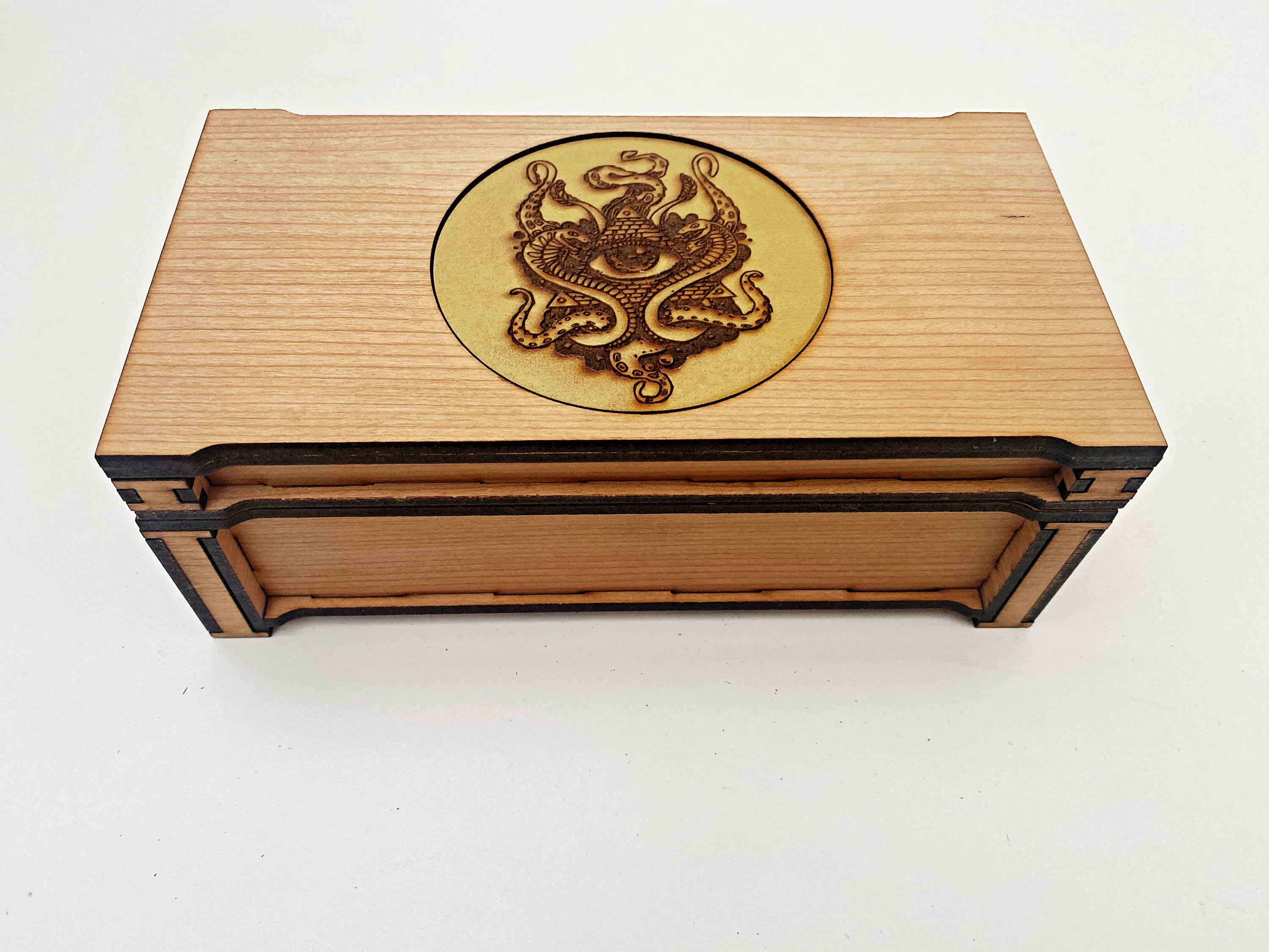 Cthuhlu Box for Lovecraft Eldritch Fans - Cherry Wood Chest With ...