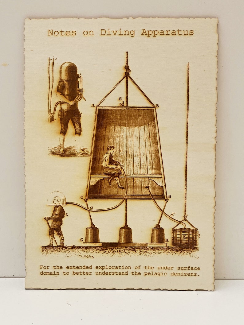 Diving Apparatus Woodcut Vintage Illustrations Good for - Etsy