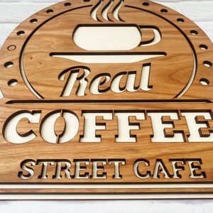 Real Coffee Customisable Signs for Cafes & Bars – Warm Wooden Signage ...