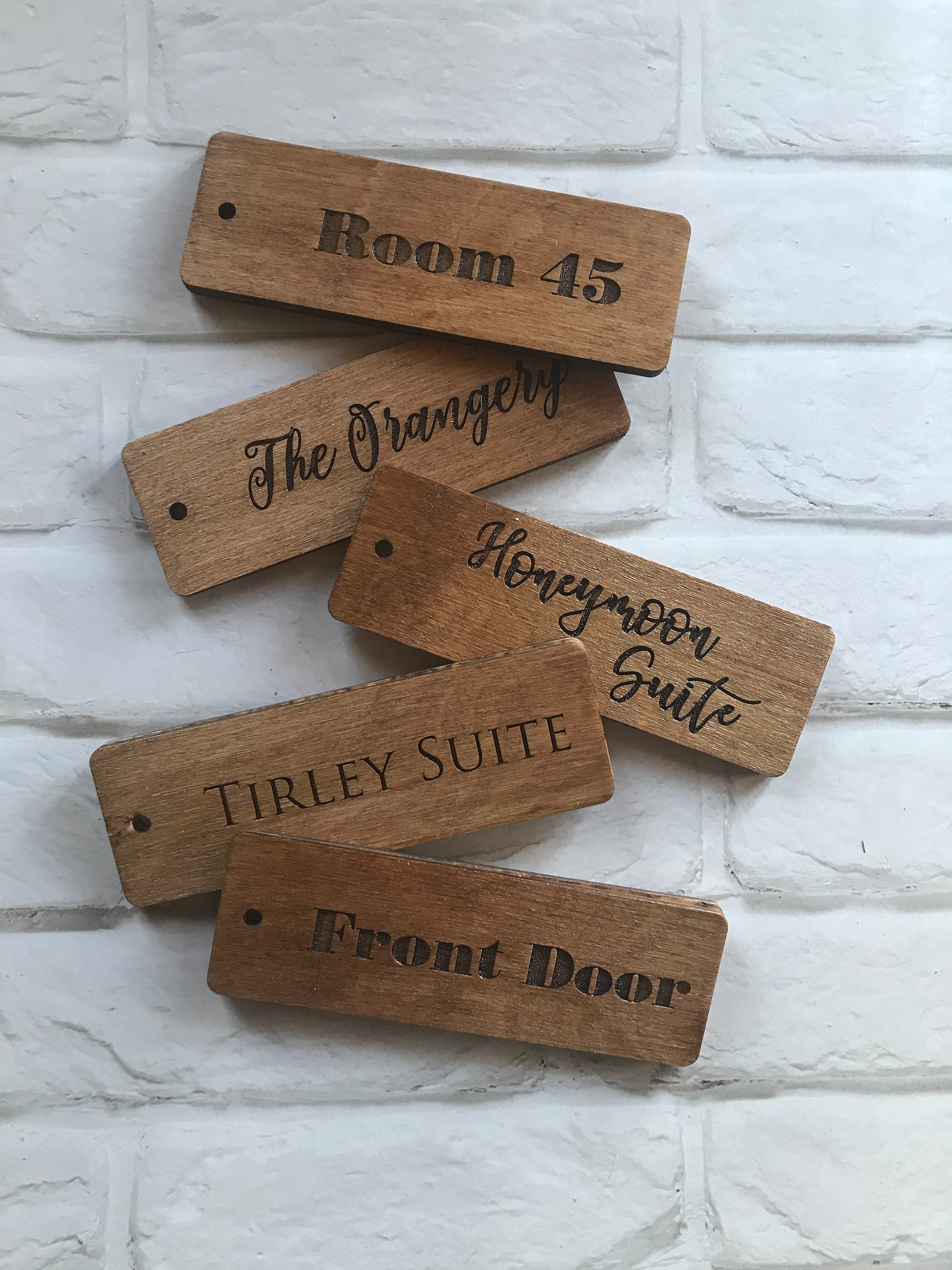 Custom Hotel / Business Wooden Key Fobs - Engraved Wood Key Tags in ...