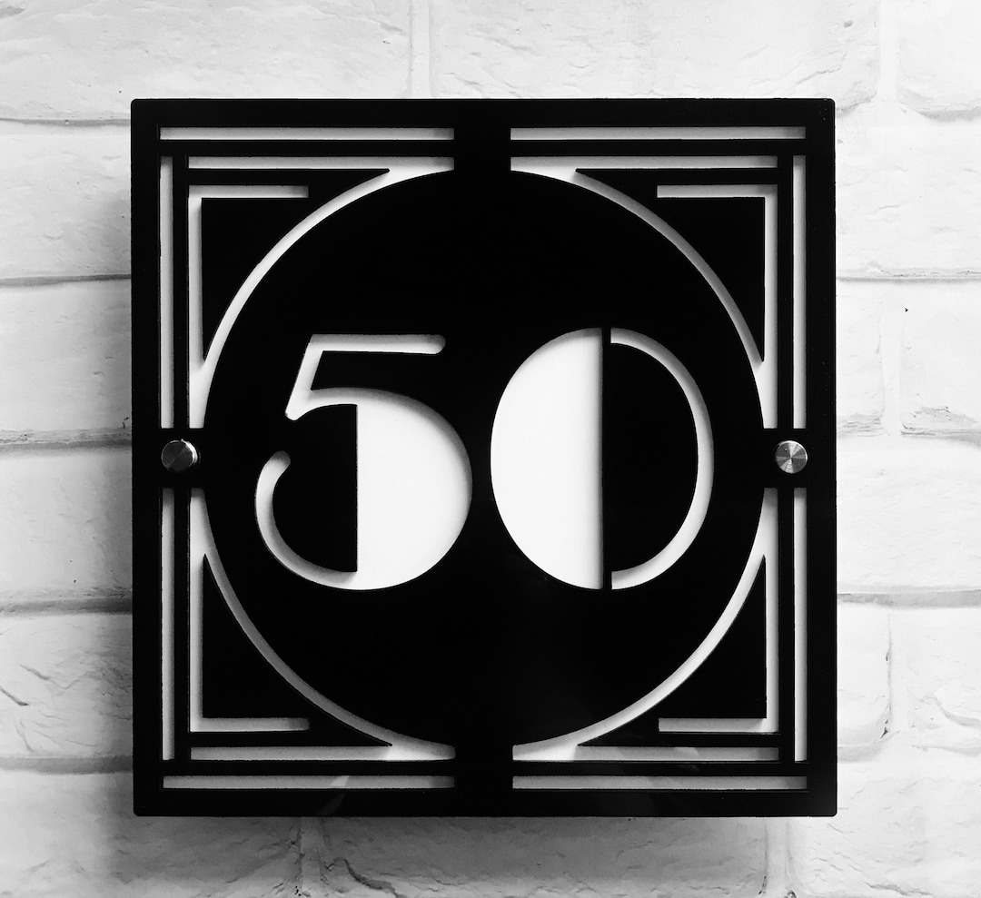 Art Deco House Number. Clear and Readable. 1920's, 1930's Style Black ...