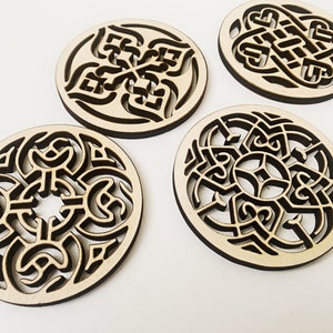 Viking / Norse Coaster Sets - Wooden Coasters With Norseman and Celtic ...