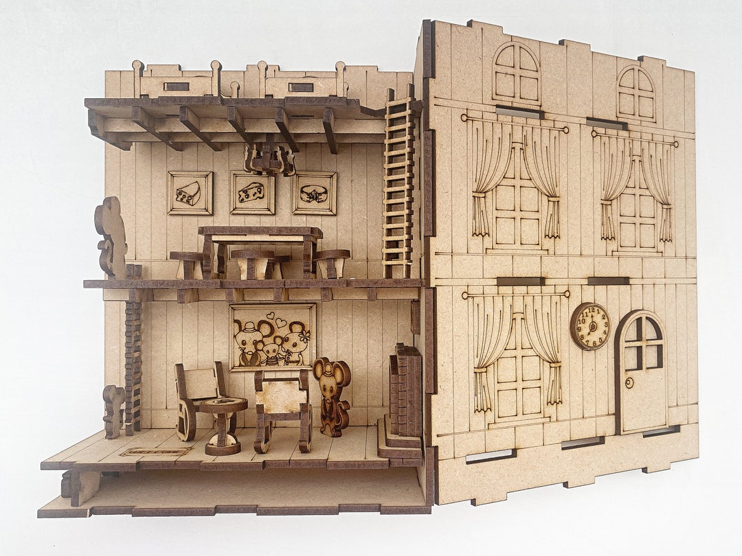 Mouse House Book Nook - Whimsical House for Mice in 4 Layers - Detailed ...