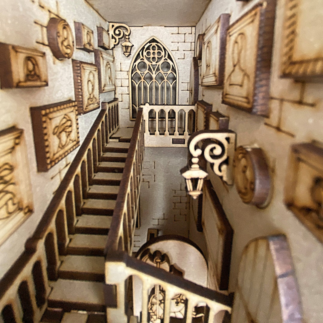 Castle Stairs Interior. Winding Stairs and Pictures on the Walls. Could ...