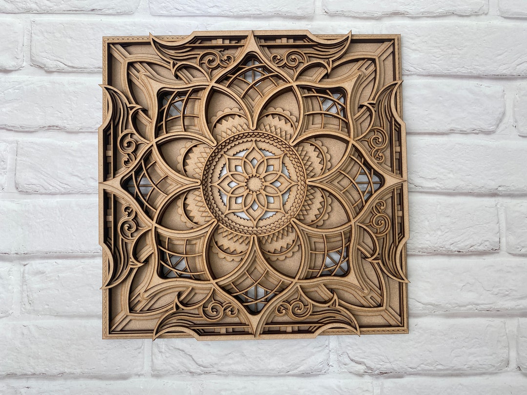 Mandala - Multi-layered Wooden Square - Six Layered Design - Etsy