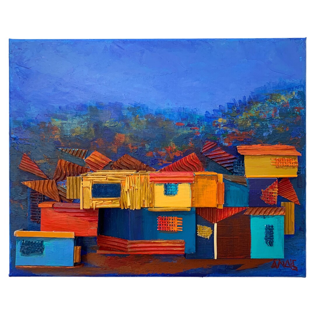 Acrylic Painting, Latin American Art, Collage on Canvas - Rumor - Etsy