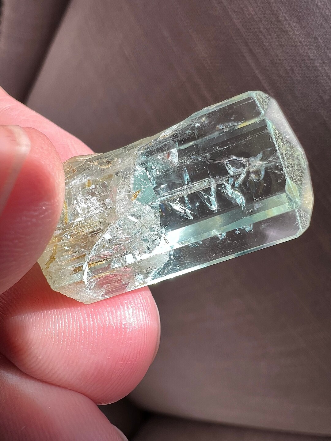 Gemmy Aquamarine Beryl Crystal With Helicoidal Spiral Dislocation ...