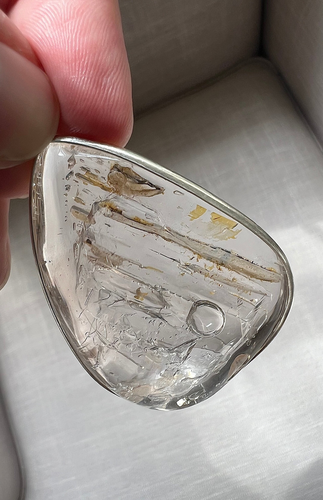 ID A0012 Large Enhydro Pendant With Large Moving Bubble in a Large ...