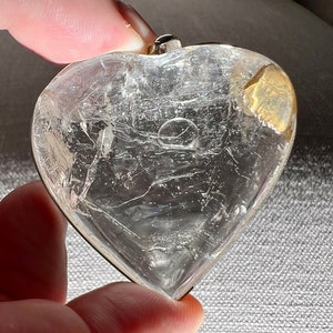 Superb Heart Shape Enhydro Quartz Pendant With Chain Bubble Moving in a ...