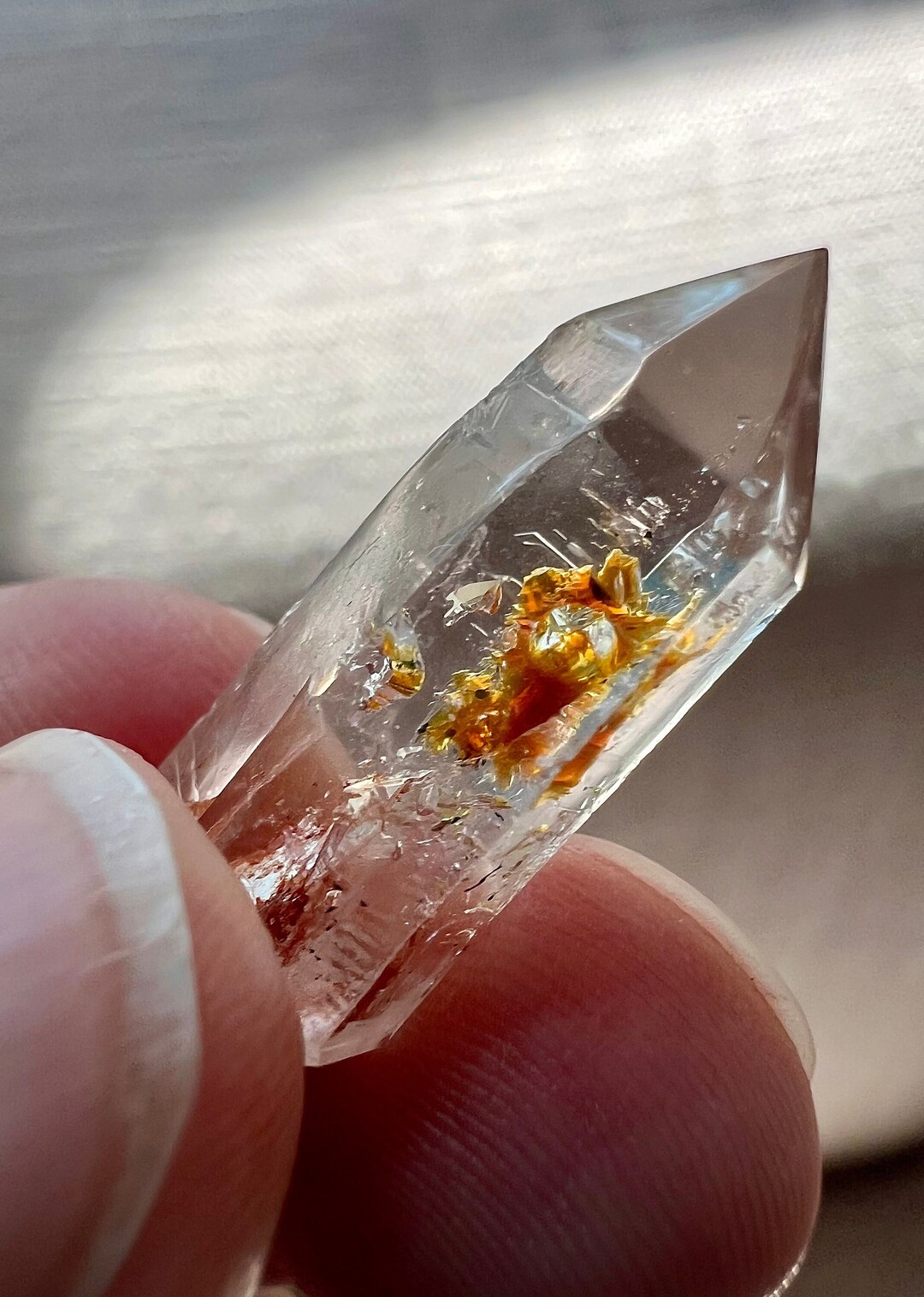 Petroleum Quartz "golden Enhydro" Firefly Specimen - Quartz Rock ...