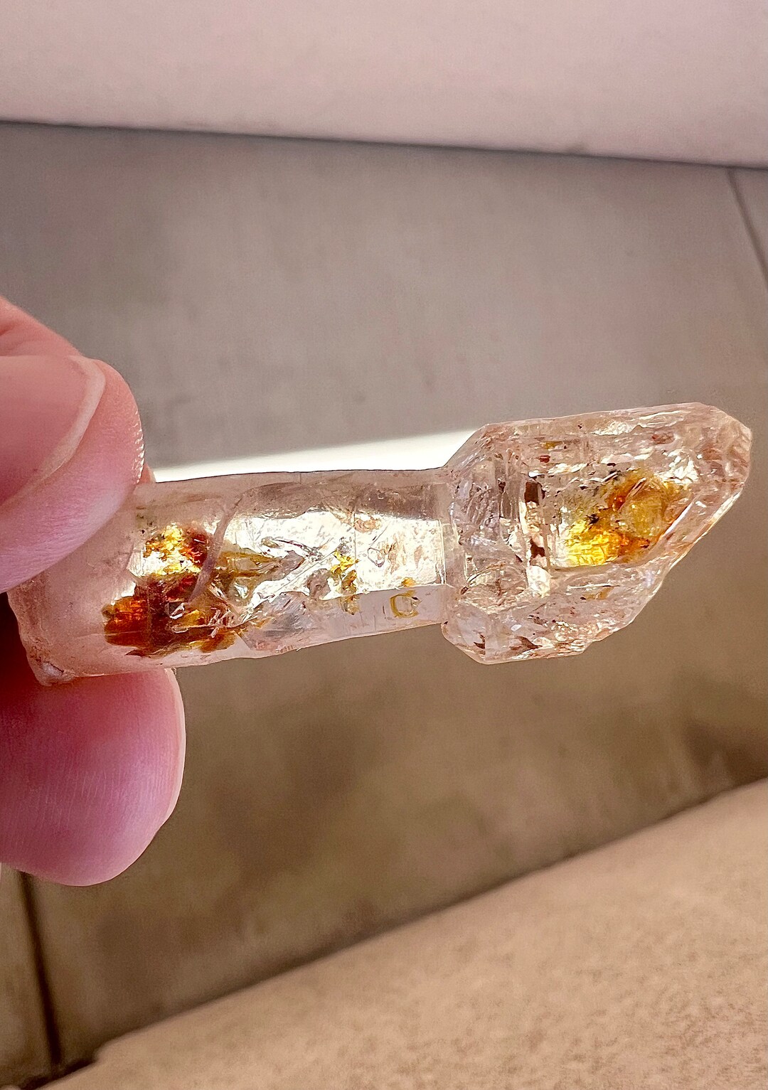 Petroleum Quartz Scepter Specimen golden Enhydro Firefly Unpolished ...