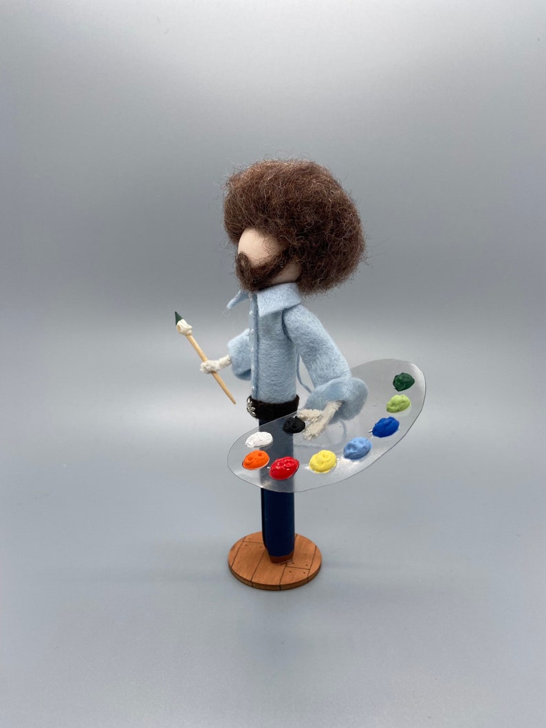 Bob Ross Inspired Clothespin Ornament - Etsy