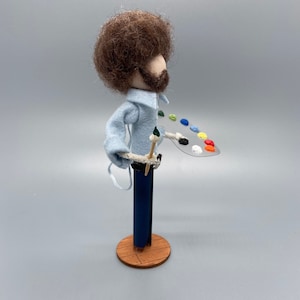 Bob Ross Inspired Clothespin Ornament - Etsy