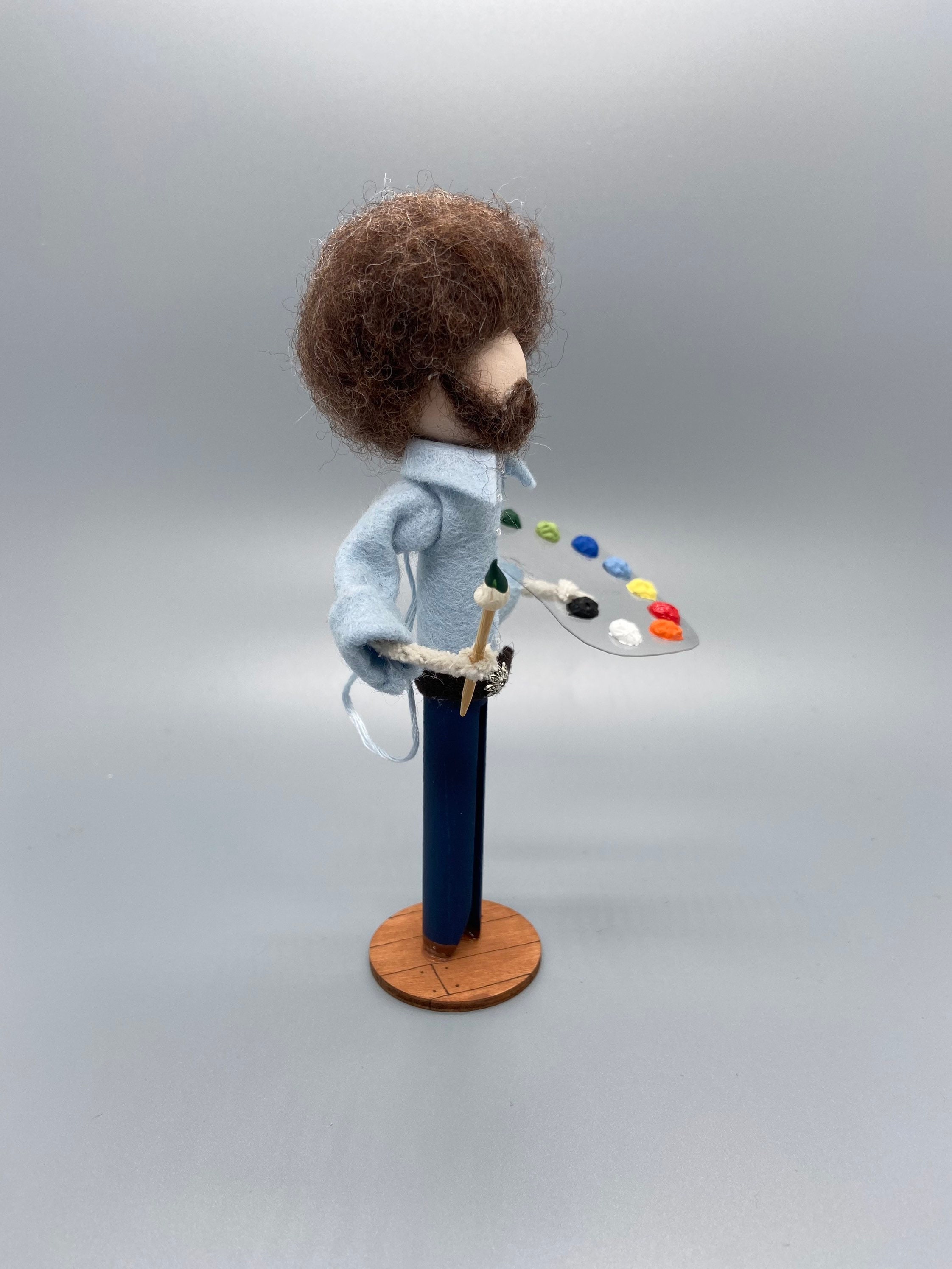 Bob Ross Inspired Clothespin Ornament - Etsy