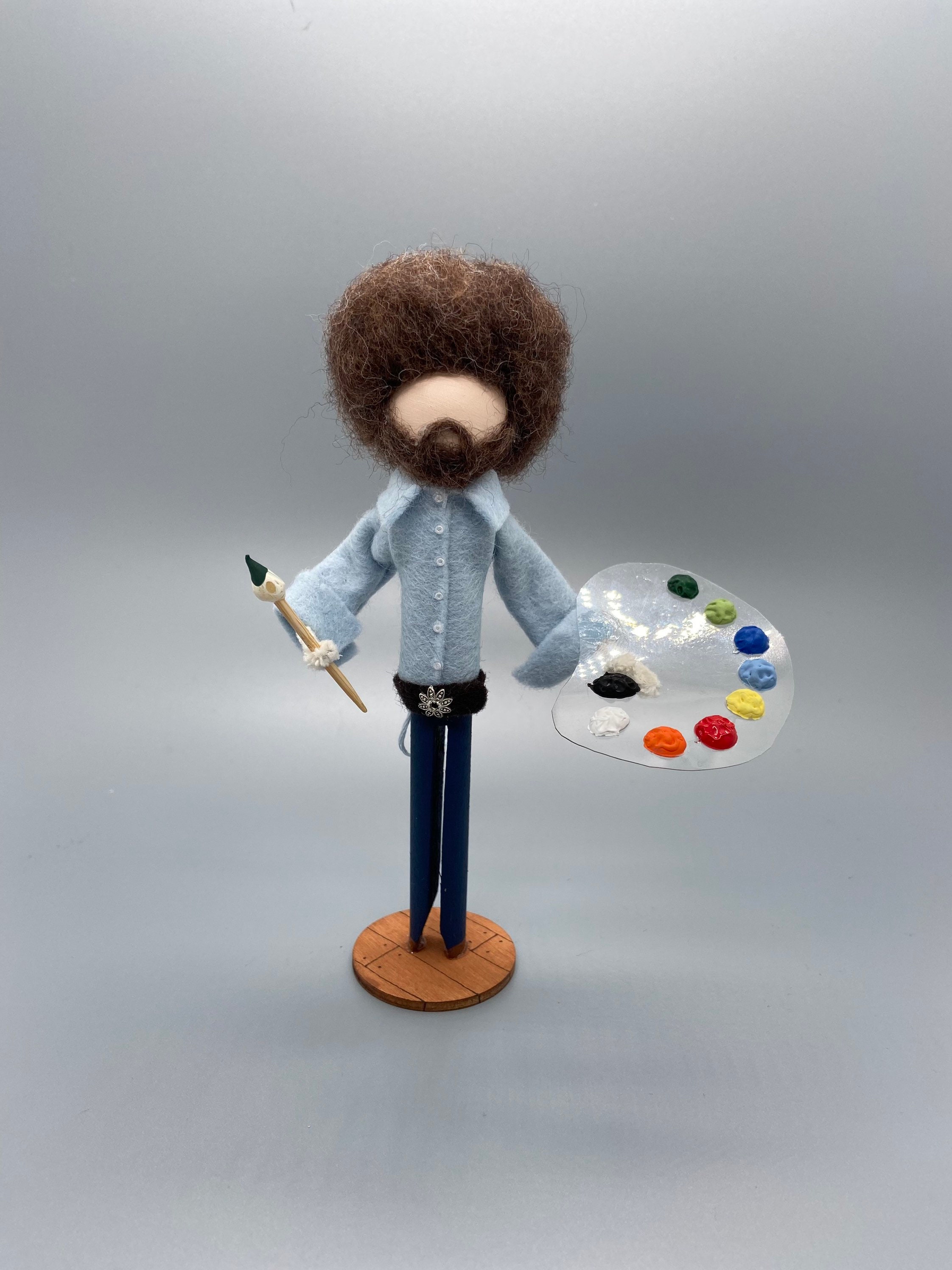Bob Ross Inspired Clothespin Ornament - Etsy
