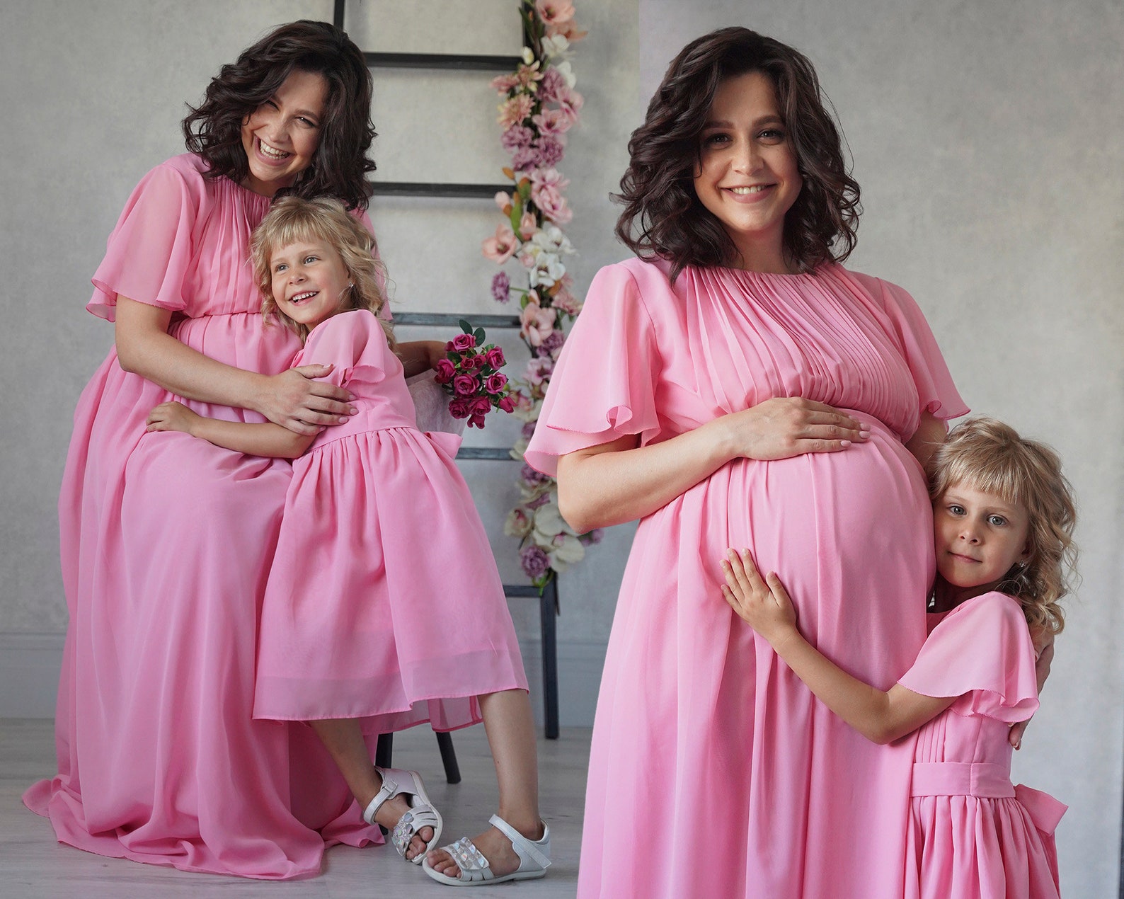 Grape Lilac Family Look Mommy and Me Matching Dress - Etsy