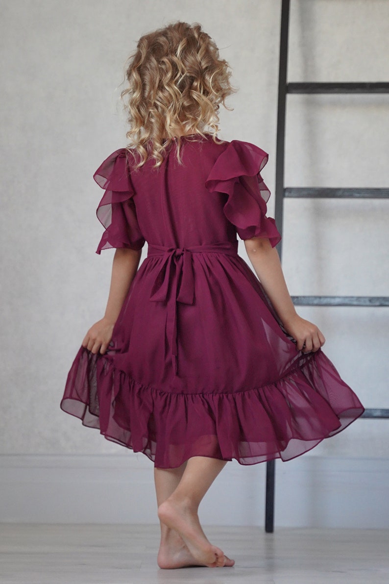 Burgundy Flower Girl Dress Spectacular Dress for Baby Girl - Etsy