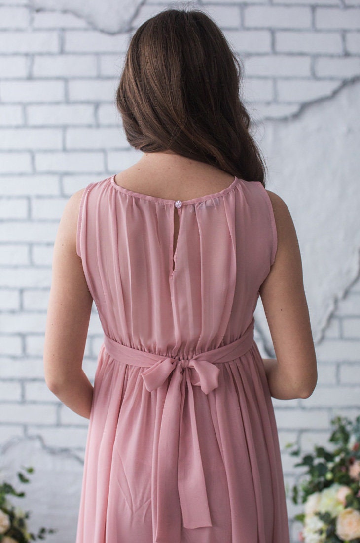 Beautiful Blush Maternity Dress / Long Chiffon Flowy Dress for - Etsy