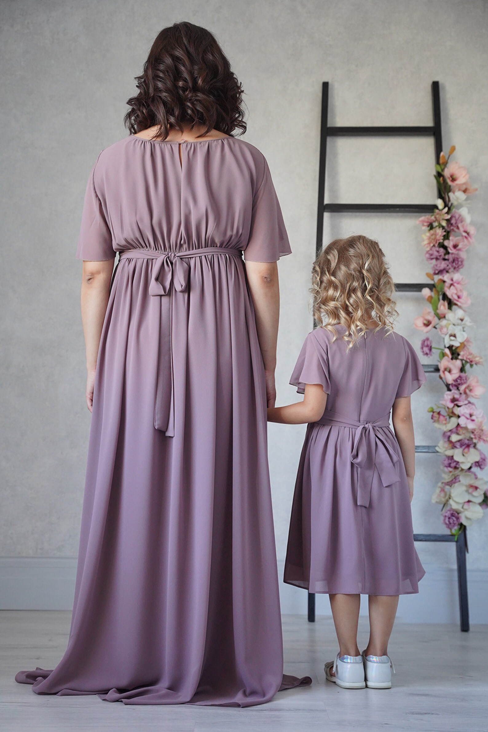 Grape Lilac Family Look Mommy and Me Matching Dress - Etsy