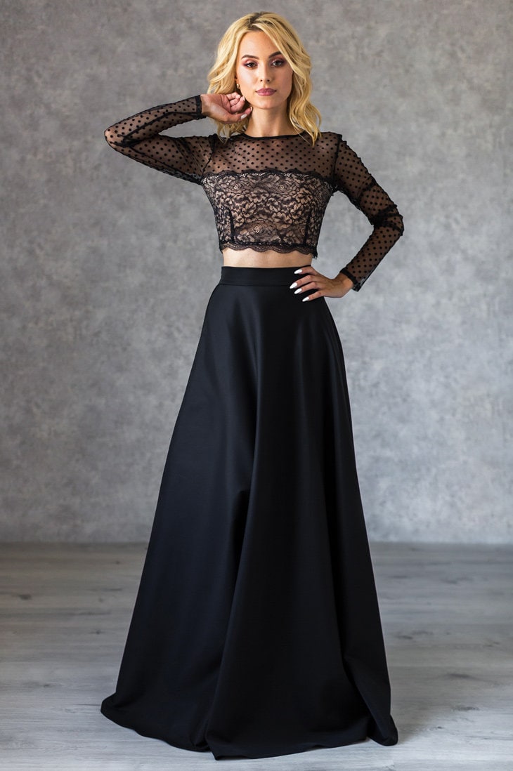 Blue Maxi Skirt / Bridesmaid Skirt / Long Prom Skirt / Long | Etsy