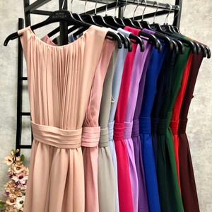 Pink Greek Style Coctail Dress / Minimalist Knee Length Sleeveless ...