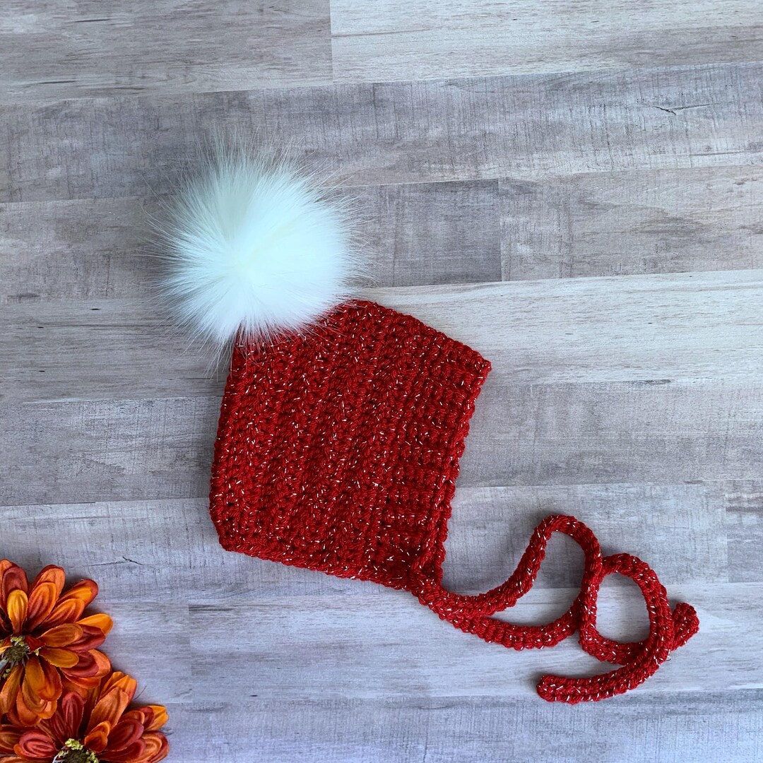 Christmas Pixie Bonnet - Christmas Baby Hat, Christmas Bonnet Hat, Baby ...