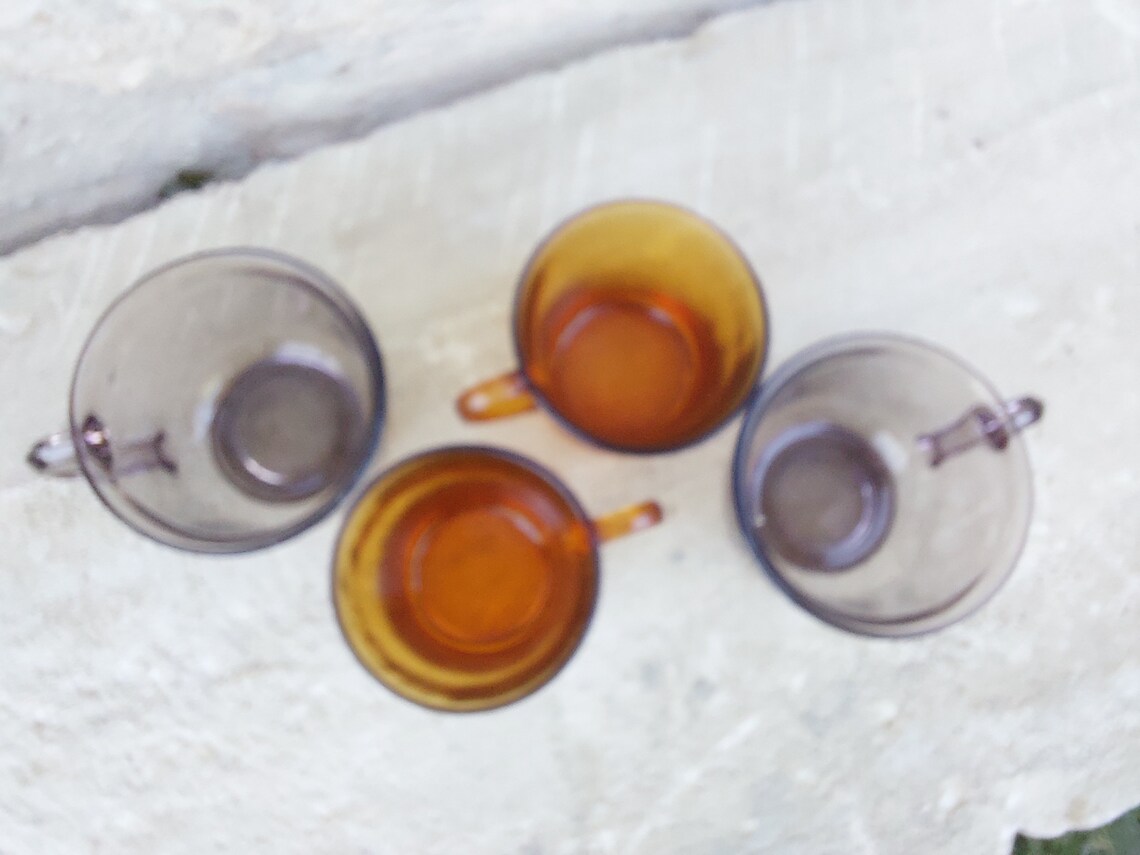 Assortment of 4 Arcoroc Coffee Cups and Durable Smoked - Etsy