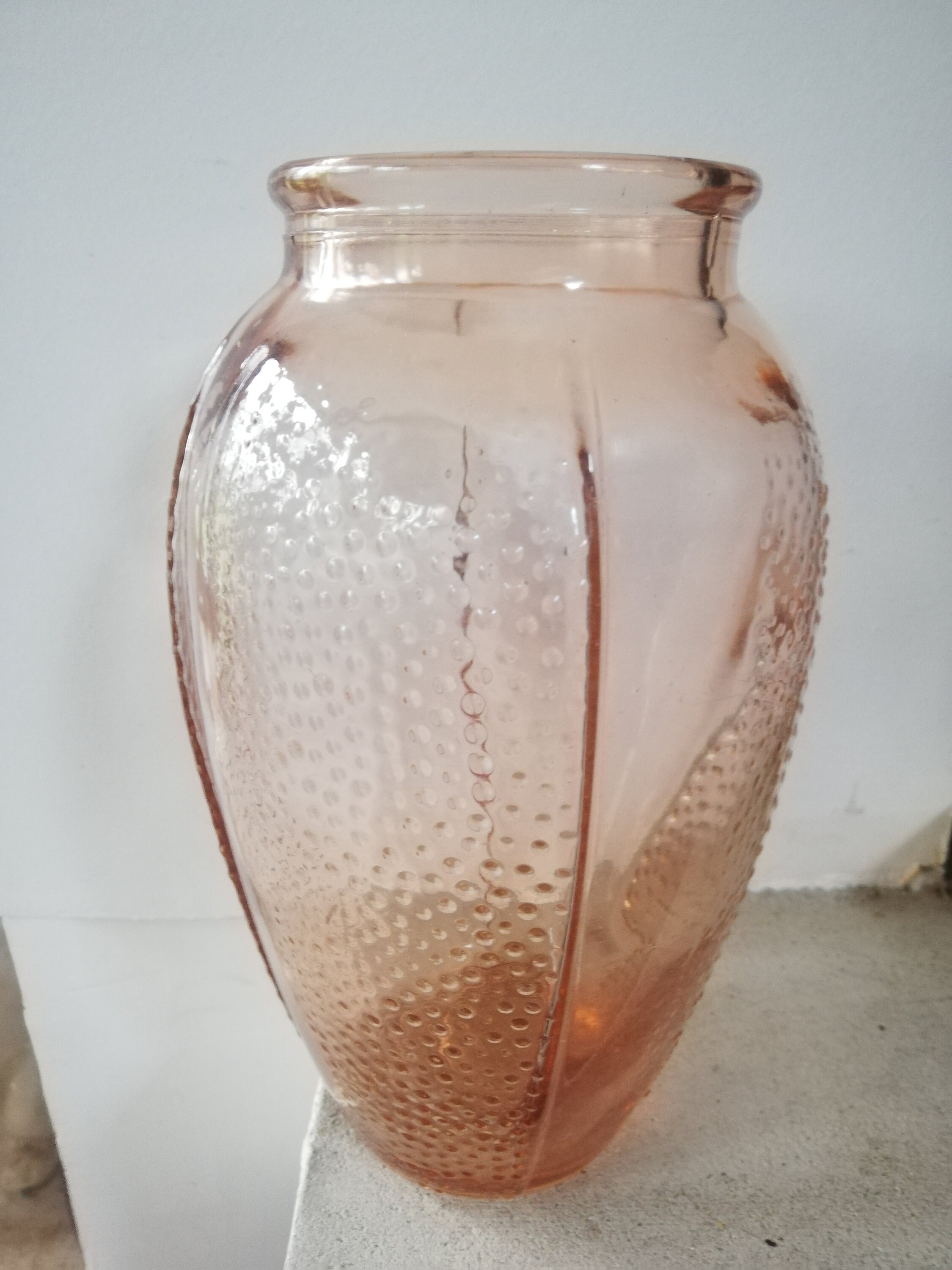 Pink Glass Vase Depression 50s - Etsy