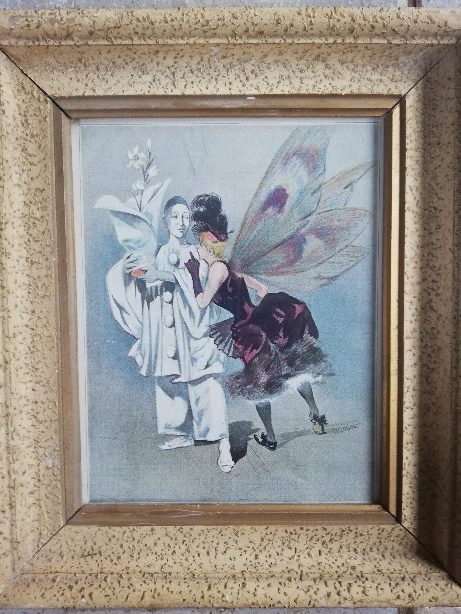 Beautiful Framed Illustration of Willette From 1888 From the | Etsy