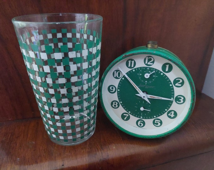 Jerger Alarm Clock Made in Germany Japy Green and White 50s - Etsy